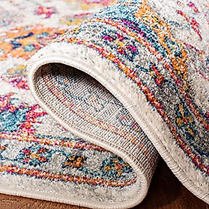 SAFAVIEH Evoke Collection 4' x 6' Cream / Orange EVK255B Boho Non-Shedding Living Room Bedroom Accent Rug