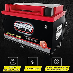 MMG YTX14-BS Lithium Ion Factory Sealed Powersports Battery 12V 300CCA, ATV for Honda TRX Series Fourtrax Rancher Foreman Rubicon (MMG4)