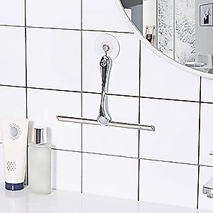 Ettori Shower Squeegee for Shower Doors, 10 Inches Shower Glass Squeegee for Bathroom, Windows, Kitchen and Car