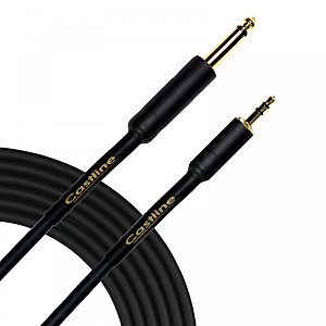 2 Ft Castline Gold 3.5mm TRS to 1/4" TS Mogami 2549 Stereo to Mono Summing Cable with Resistors