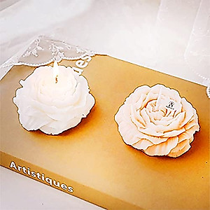 BelugaDesign Peony Rose Candles | Cute Aesthetic Scented Flower Shape Pastel Pink White Purple | Kawaii Soy Wax for Women Gift Set Bundle 4 Pack