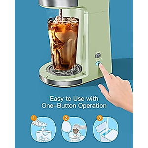 Famiworths Iced Coffee Maker, Hot and Cold Coffee Maker Single Serve for K Cup and Ground, with Descaling Reminder and Self Cleaning, Iced Coffee Machine for Home, Office and RV, Green