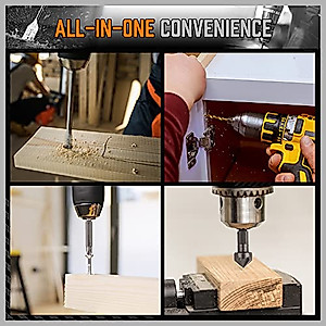 HORUSDY Impact Drill Bit Set, 112-Pieces 1/4" Hex Shank Impact Driver Bits & Screwdriver Bits Set for Screw Driving and Wood Metal Cement Drilling