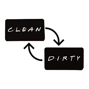 Friends Inspired Clean Dirty Reversible Double Sided Dishwasher Magnet, Strong Universal Sign Indicator with 3M Magnetic Plate, Non-scratching Magnets Tell Whether Dishes Are Clean or Dirty
