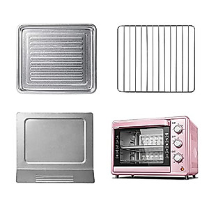 30L Elecric Oven,with Temperature Setting 70-230℃ 120 Minutes Timing 1500W 3 Baking Functions Convection Countertop Toaster Oven (Pink) (Pink) Aesthetic and Practical