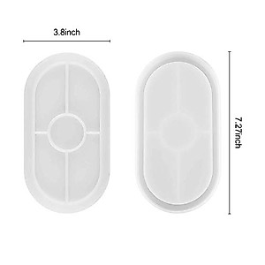 2 Pieces DIY Tray Silicone Resin Mold - Oval Jewelry Making Molds, Clear Epoxy Resin Casting Mold for DIY Jewelry Container Ring Trinket Storage Plate Mould with Resin, Handmade Soap Etc