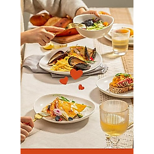 Sweese White Small Dessert Plates 7.8 Inch - Porcelain Appetizer Salad Plate Set of 6 - Dishwasher, Microwave, Oven Safe, Smooth Glaze, Scratch Resistant