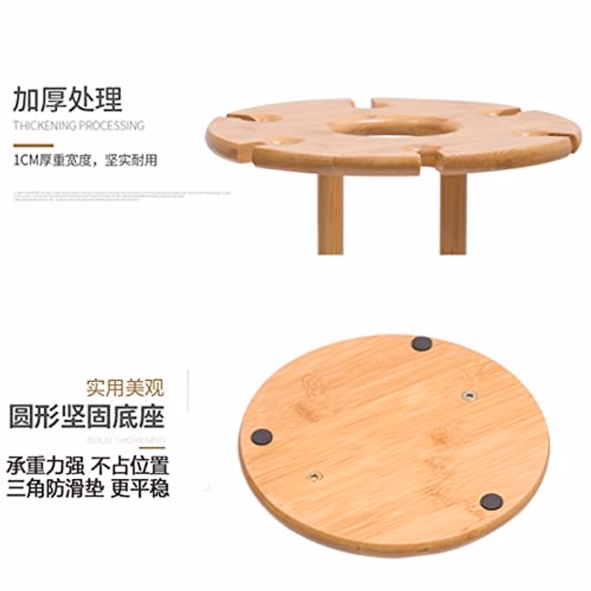 ZYZMH Round Holder Countertop Stand Retro Tabletop Display for Single Bottle Bar Rustproof Barware Living Room Wine Rack Organizer