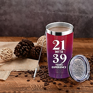 JERIO 60th Birthday Gifts for Women, Gifts For Women Turning 60, 60 Years Old Birthday Gifts for Her, Mom, Wife, Sister, Grandma, Friends 20oz Tumbler Glitter Red