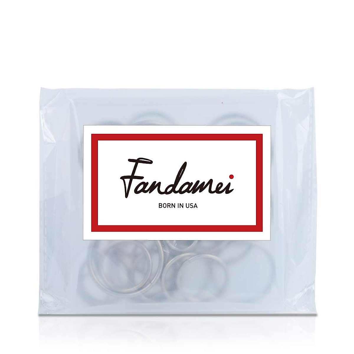 FANDAMEI Metal O Ring，50 Pcs Silver Multi Purpose Metal O Ring for Macrame, Camping, Dog Leashes, Hardware, Bags and More Craft Project - 16mm, 21mm, 25mm, 32mm, 38mm