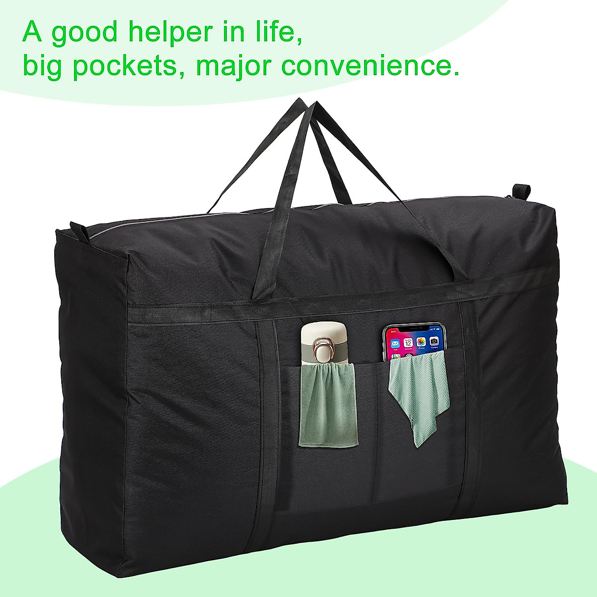 127L-34 Gallon Multipurpose Extra Large Storage Bags,Heavy Duty Moving Bags,Totes Moving Boxes Supplies for College,Christmas Tree Bag,Duffle Bags for Travel for Space Saving Moving Storage