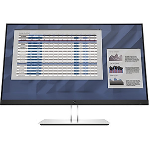 HP EliteDisplay E27 G4 27 Inch IPS LED Backlit Monitor, FHD 1920 x 1080, Blue Light Filter, HDMI, VGA, DisplayPort, Black