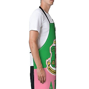 YBW CHUANHUA AKA Sorority Aprons with Pockets for Women, Waterproof Cooking Kitchen Bib Aprons for Restaurant BBQ Painting Crafting