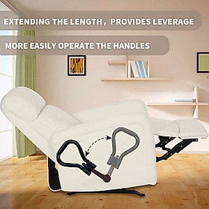 Recliner Handle Extender, Recliner Lever Extender for Lazy Boy, Heavy Duty Steel Oversized Recliner Chair Hand Lever Extender Make Raising & Lowering Leg Rest Easier