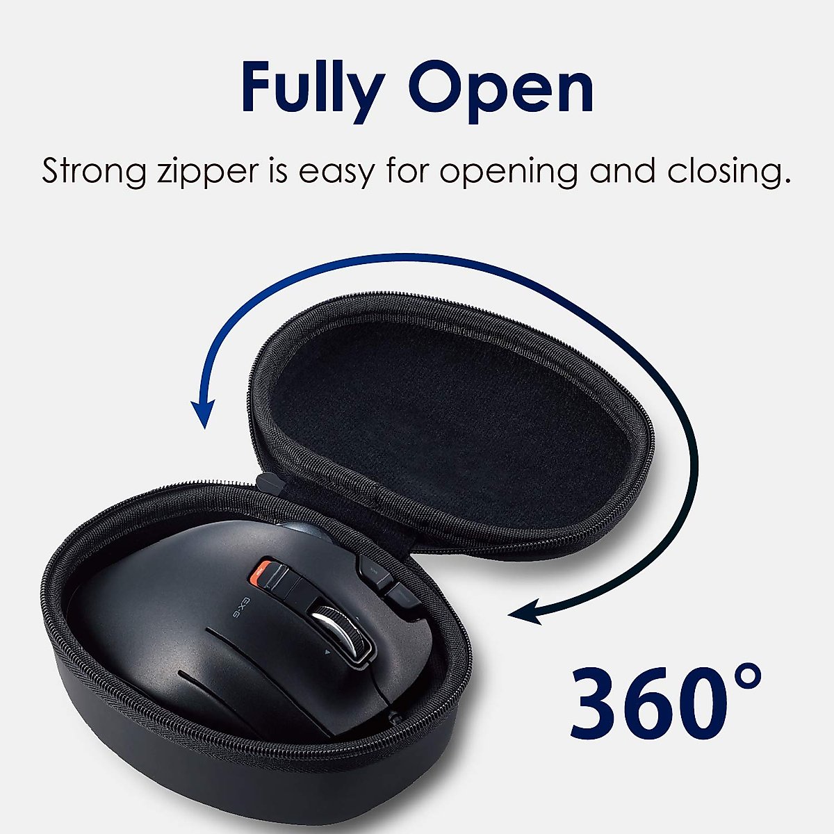 ELECOM Official Hard EVA Travel Protection Storage Case Replacement for M-XT2&3 Series, Wired / Wireless Thumb Control Trackball Mouse, Ergonomic Design, Optical Gaming Sensor - Case Only (BMA-XT2BK)