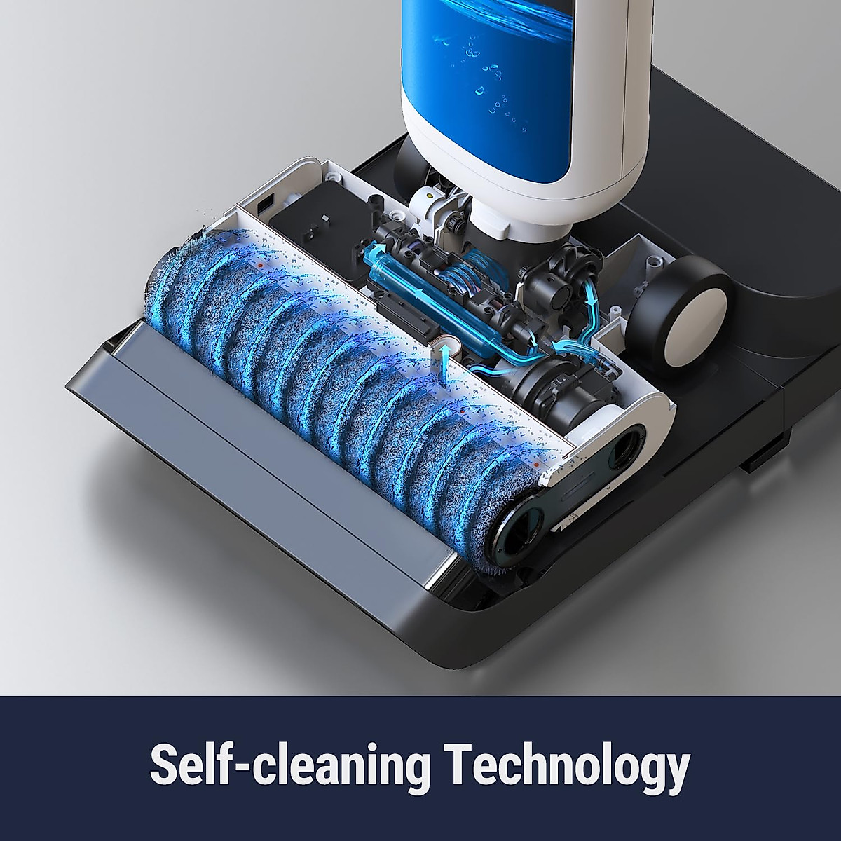 OSOTEK H200Lite Cordless Wet Dry Vacuum Cleaner and Mop for Hard Floors,Unique 180° Flat,Edge Clean, Digital Display, Anti-Tangle Brush for Pet Hair, Auto Self-Cleaning, Lightweight and Handheld