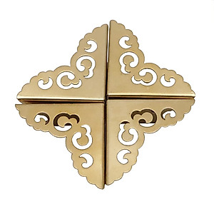 Metal Box Corner Protector 4Pcs, glrovazas Furniture Corner Guard Decoration Edge Cover Three-Sided Metal Edge Safety Bumpers for Furniture Cabinet Table