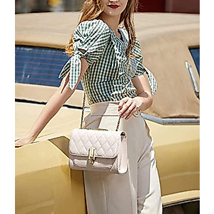 YXBQueen Chain Purse Quilted Handbags for Women Crossbody Bags Quilted Chain Crossbody Bag White