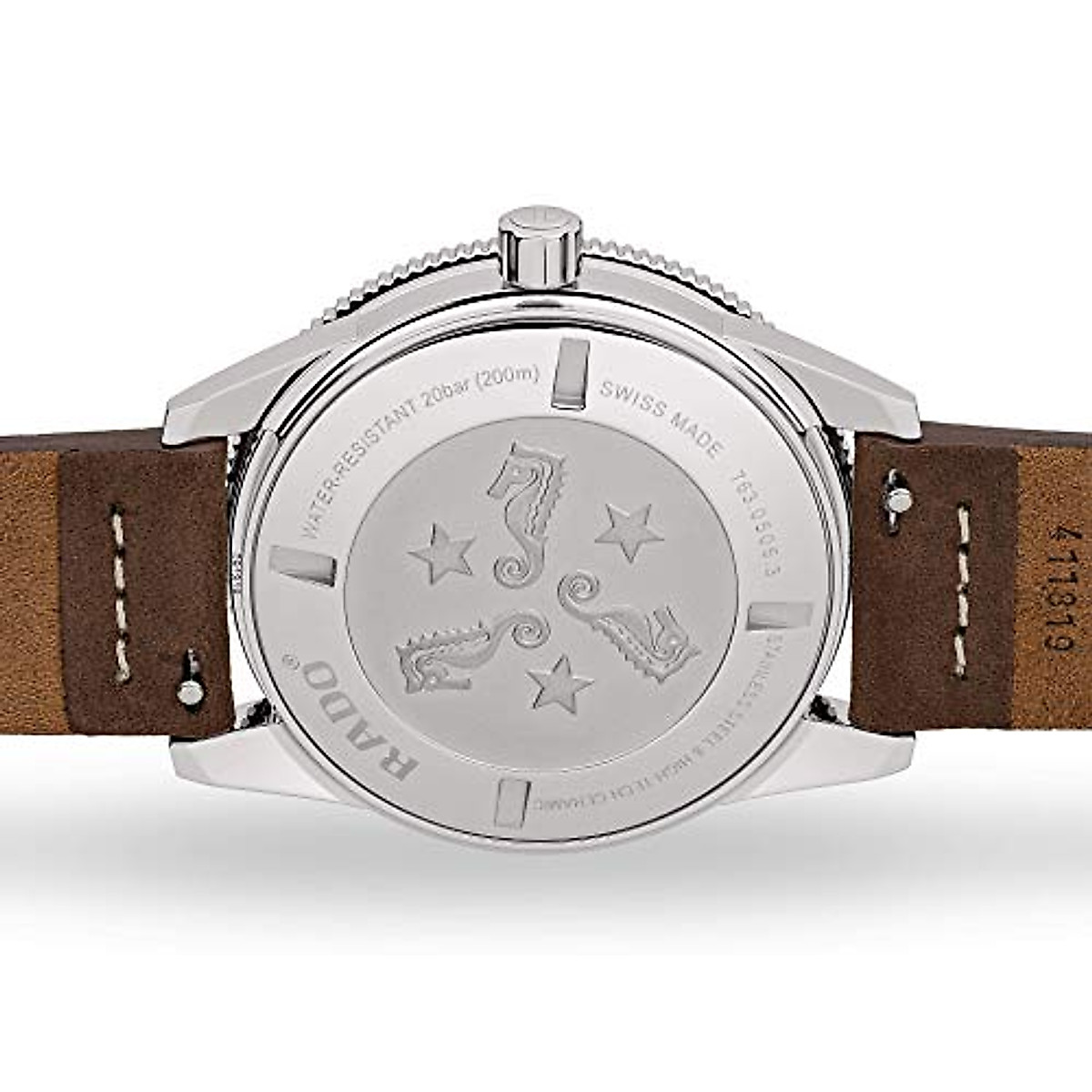 Rado Men's Captain Cook Leather Swiss Automatic Watch, Brown (R32505305)