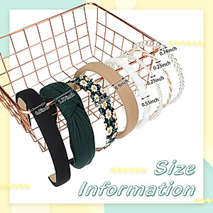 8 Pcs Different Designs Headbands for Women Knotted Wide Headbands Pearl Headband Cute Flower Hair Hoop Non Slip Head Accessories for Women Girls Solid Headbands Set, 8 Styles