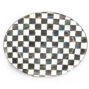 MACKENZIE-CHILDS Courtly Check Enamel Oval Platter, Serving Plate for Entertaining, Large