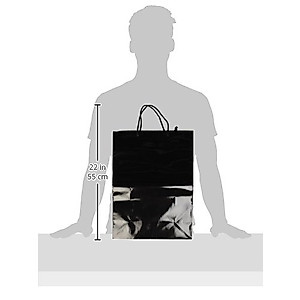 Solid Glossy Black Extra Large Paper Bags (1-Pack) - 16.75" x 12.25", Elegant Color Gift Bags, Durable & Eco-friendly - Perfect For Any Occasions
