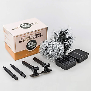 shinymolly 2 Pack Solar String Lights Outdoor Decoracion, 50 LED 21.3ft Warm White Waterproof Fairy Flower String Christmas Lights for Tree, Patio, Indoor Garden, Room, Holiday(50L-Warm White)