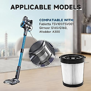 Reinlichkeit HEPA Filter Compatiable with Fabuletta FSV001,FSV101, Girnoor G160&G165 Afoddon A300 Cordless Stick Vacuum Cleaners Series 6 Pack……