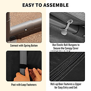 10x20FT Carport Heavy Duty Outdoor Car Port Canopy Party Tent with Roll-up Windows Portable Garage with Removable Sidewalls & Doors All-Season Tarp for Car Boat Truck Motorcycle,Gray