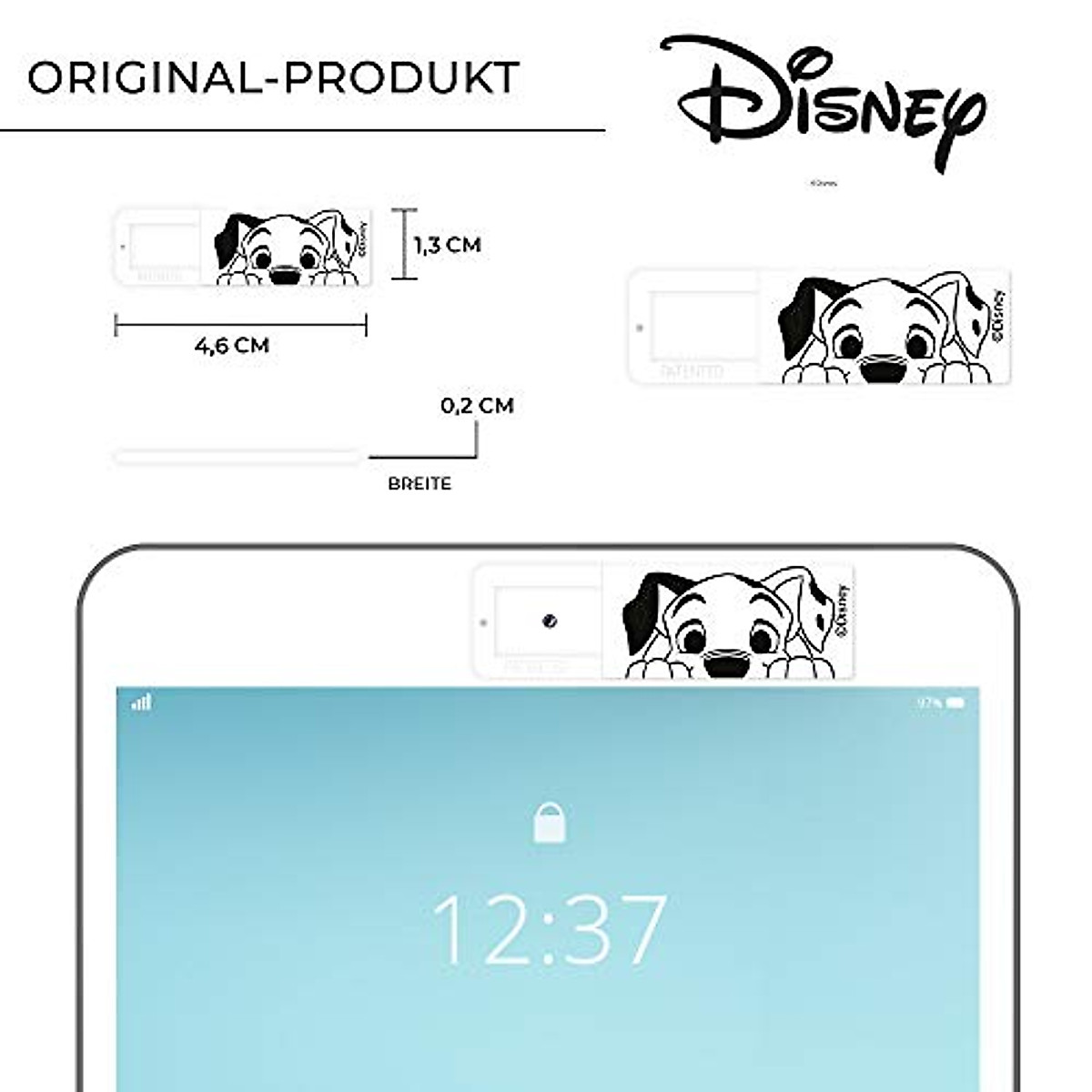 ERT GROUP Original and Officially Licensed by Disney Webcam Cover, Pattern Dalmatian 001, Privise Sliding Camera Cover for Laptop, Computer and Tablet, Security Products