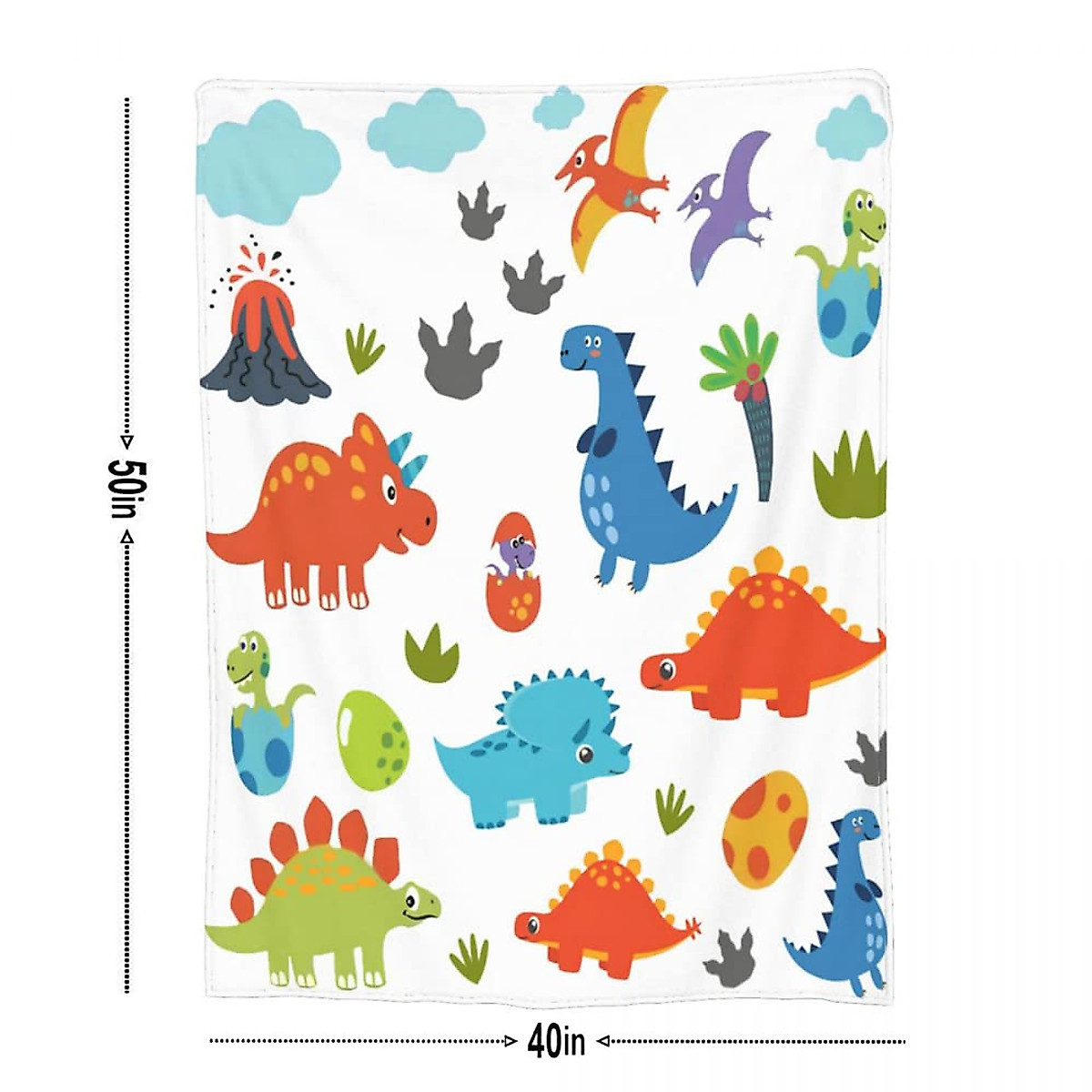 Dinosaur Blanket for Boys Kids Cartoon Dino Soft Plush Fleece Baby Toddler Throw Blanket Cute Print Travel Blankets for Girls Sofa Bed
