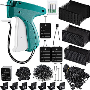 3576 Pcs Tagging Gun Clothes Garment Tag Attacher Kit with Needles Standard Plastic Barbs Fasteners Hang Tag Strings Gourd Safety Pins Retail Price Tags Size Labels for Store Warehouse (Black)