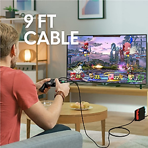 TalkWorks Wired GameCube Controller - Gaming Controller Compatible with Nintendo Switch - USB-A Connection - Nintendo Switch Controls And Turbo Function - 9ft Cable - Black
