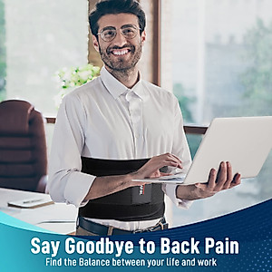 FEATOL Back Brace for Lower Back Pain Relief，Heavy Work Lifting, Sciatica, Herniated Disc with Ergonomically 3D Silicone Pad Men & Women L/XL