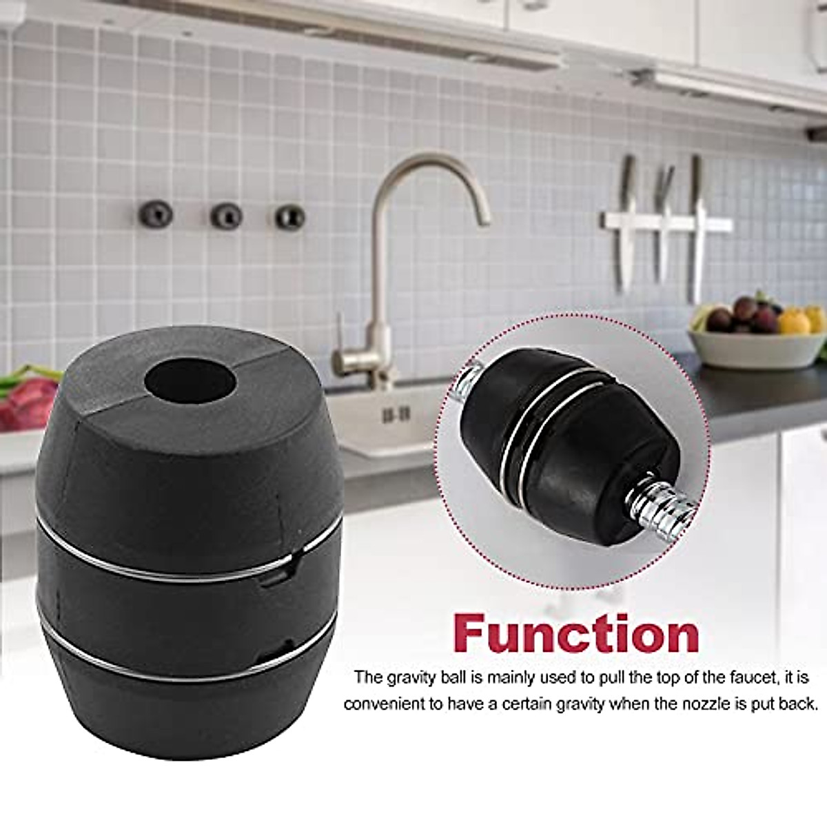 Kakalote Kitchen Pull-Down Faucet Hose Weight,Kitchen Sink Pull Out Faucet Gravity Ball,Sink Basin Pull Out Sprayer Heavy Gravity Replacement Parts(Size:Screw Type)