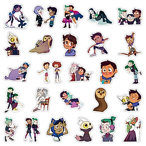 50pcs The Owl House Cartoon Stickers for Kids Teens, Fun Anime Vinyl Decals for Laptop Water Bottles Skateboard Phone Bike Scrapbook Luggage Car Guitar