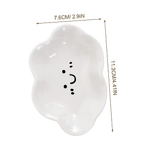 Cabilock 2pcs Dining Use Convenient Dish Ramekins Restaurant Bowls Candy Ketchup Dip Sish Appetizer Bowl Japanese Chinese for Holder Shape Plates Porcelain Shaped Snack Sauce Side Soy