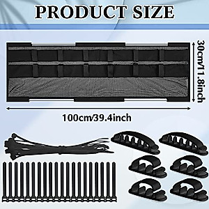 40 Inch Desk Cable Management Tray, Cord Organizer, and Cable Concealer with 12 Adjustable Straps for Home or Office with 10 Nylon Cable Ties, 5 Hole Cable Ties, and 10 Hook and Loop Cable Ties