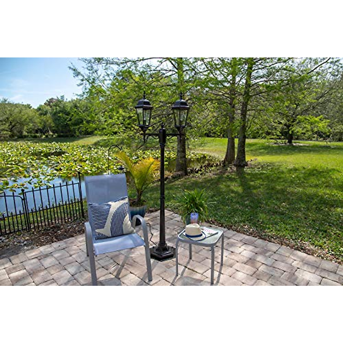 Kenroy Home 93434ORB Villa Lanterns, 2 Light Portable Post, Oil Rubbed Bronze