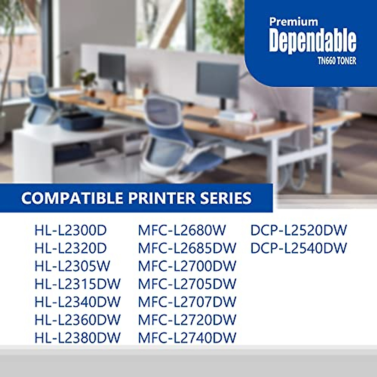 TN660 High-Yield Black Toner Cartridge (3-Pack) | Replacement for Brother TN-660 Toner Cartridge Compatible with HL-L2300D HL-L2380DW HL-L2320D DCP-L2540DW HL-L2340DW HL-L2360DW MFC-L2720DW Printer