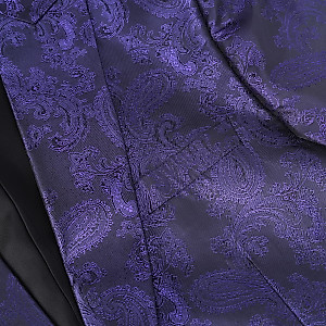 Cloudstyle Mens Slim Fit Paisley Suit Party Suit Jacket One Button Jacquard Sport Coat Purple