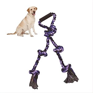 YORUWAN Dog Rope Toys for Aggressive Chewers Large Breeds, Interactive Toys,Tough Dog Chew Toys for Large and Medium Dogs, Indestructible Dental Cleaning Dog Tug of War Toys (Purple)