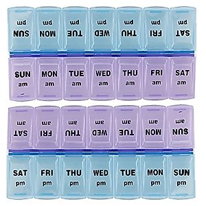 (TM) Weekly 7-Day AM and PM Travel Pill Container Medicine Box with 14 Compartments Home Supplies Organizers and Storage
