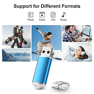 RAOYI 10 Pack 1GB 1G USB Flash Drive USB 2.0 Memory Stick Bulk Thumb Drive Pen Drive Blue