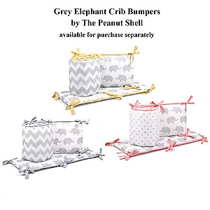 Grey Elephant Fitted Crib Sheet - 100% Cotton Baby Girl and Boy Jungle Animal Theme Nursery and Toddler Bedding