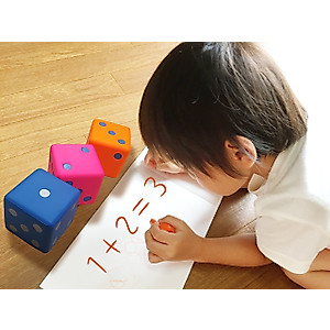 Macro Giant 3.2 Inch PU Soft Foam Playing Dice, Set of 24, Multi Colors, Round Edge, Toy Brick, Board Games, Math Teaching, Kid Toy Gifts, Educational Toy