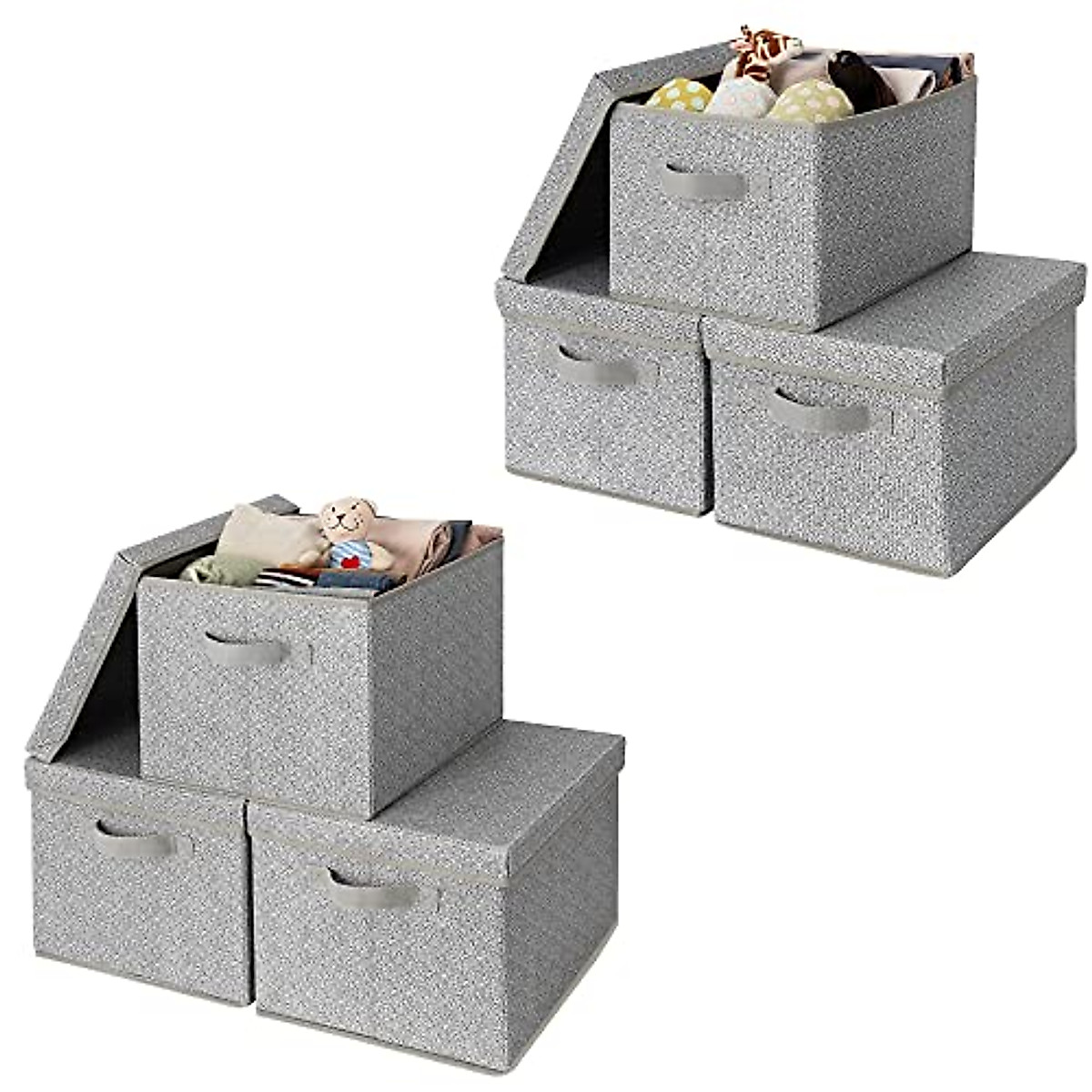 GRANNY SAYS Bundle of 3-Pack Rectangle Storage Bins & 3-Pack Rectangle Storage Bins with Lids