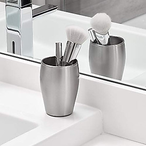 iDesign 28320 Avery Brushed Stainless Steel Bathroom Tumbler Cup - 3" x 3" x 4.06"