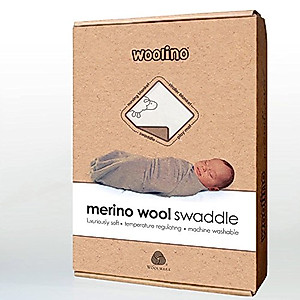 Woolino Baby Swaddle Blanket, 100% Merino Wool Receiving Blanket for Boys & Girls, Swaddles for Newborns 0-3 Months, Sheep