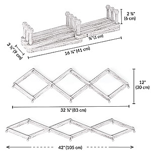 Ballucci Expandable Coat Rack Wall Mount, Adjustable Accordion Style 10 Peg Hanger - Brushed White